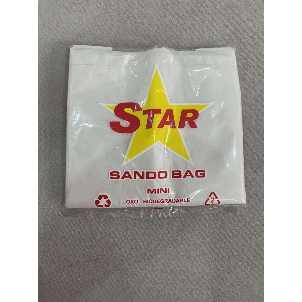 Sando Bag White Plastic Star Mini Oxo-Biodegradable Recyclable Approx ...