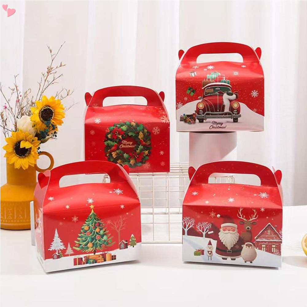 3D Christmas House Cardboard Treat Boxes Xmas Party Favor Gift Boxes ...