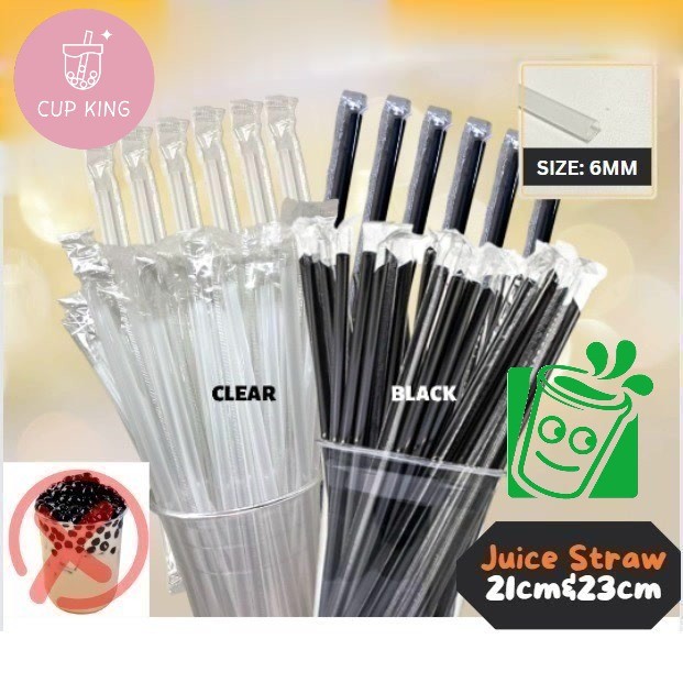 [250pcs/100pcs Pack] Juice Straw Thin Straw Slim Pointed Hard Straw 6mm ...