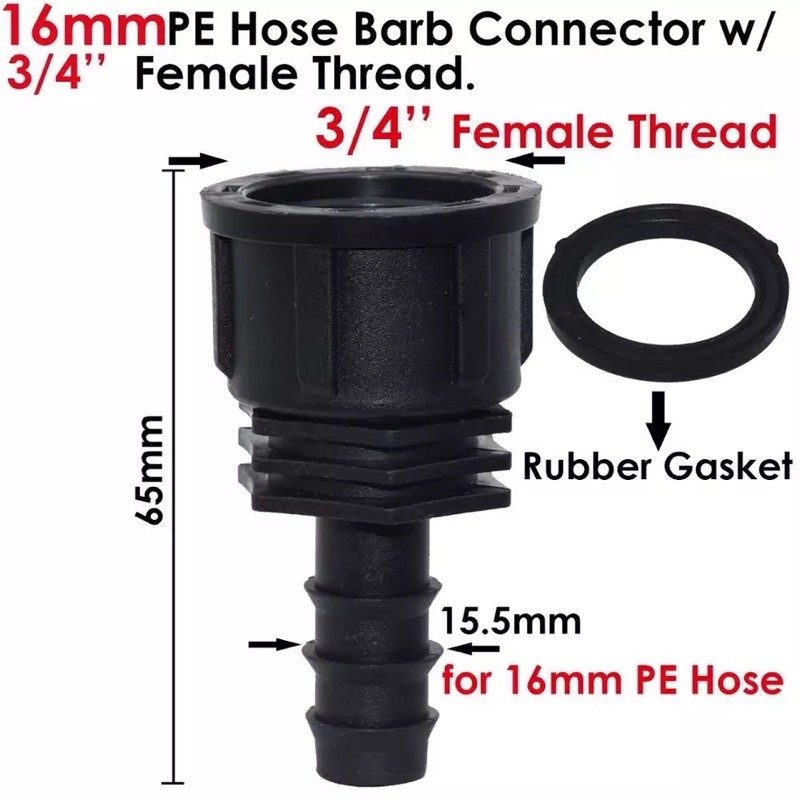 16mm Connector to 3/ 1/4" inch Female Connector 3/ 4" Inch to 16mm ...