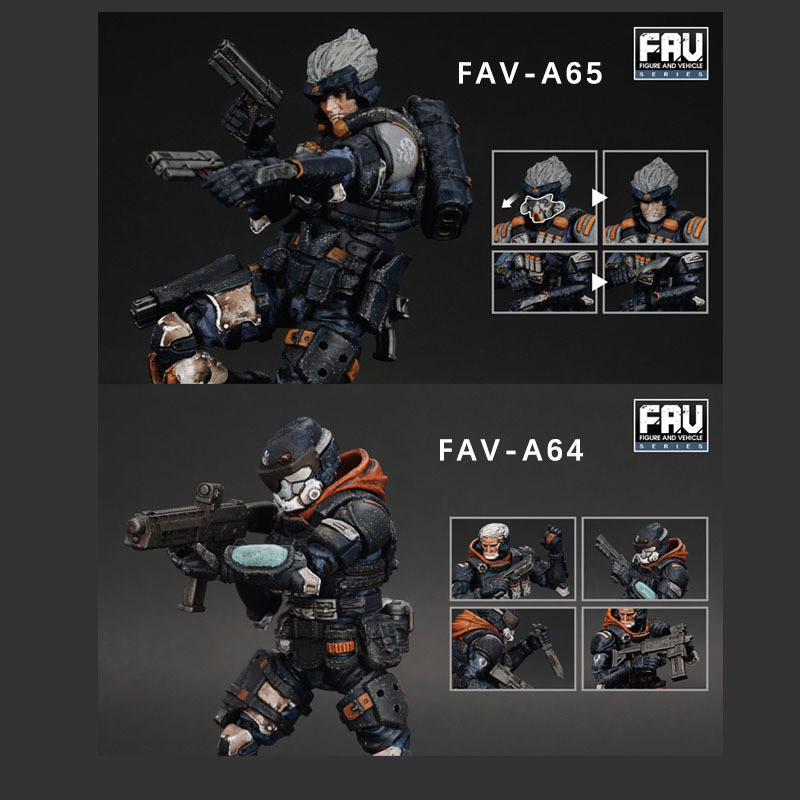 Acid Rain War 1/18 3.75 FAV-A64 Bob A65 Jack Movable Soldier Doll ...