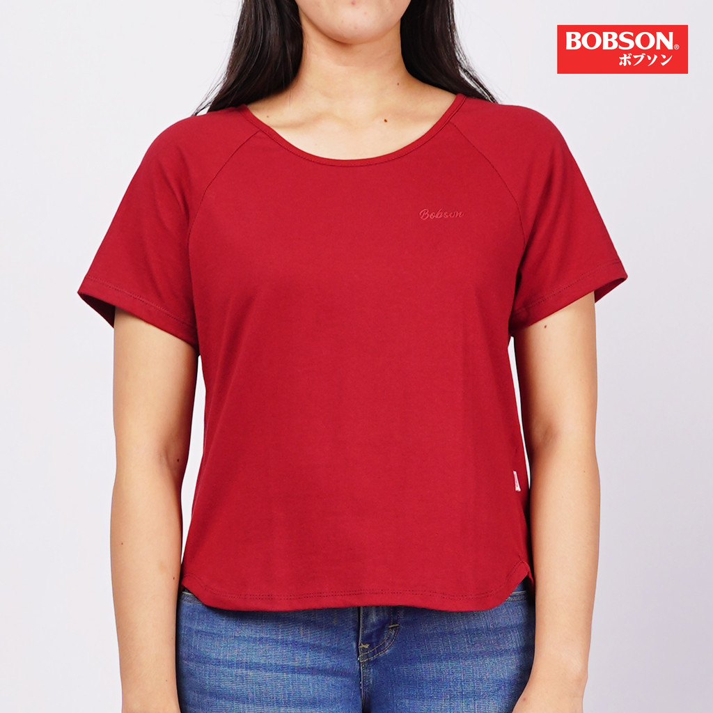 Bobson Japanese Ladies Basic Tees Boxy Fit 162936-U (Red) | Shopee Philippines
