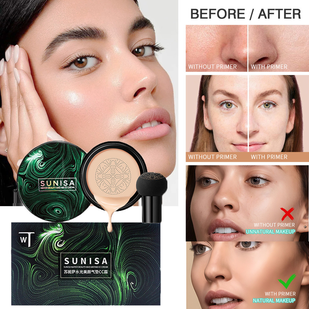 SUNISA Mushroom Head Moisturizing Concealer Setting Makeup Isolating ...