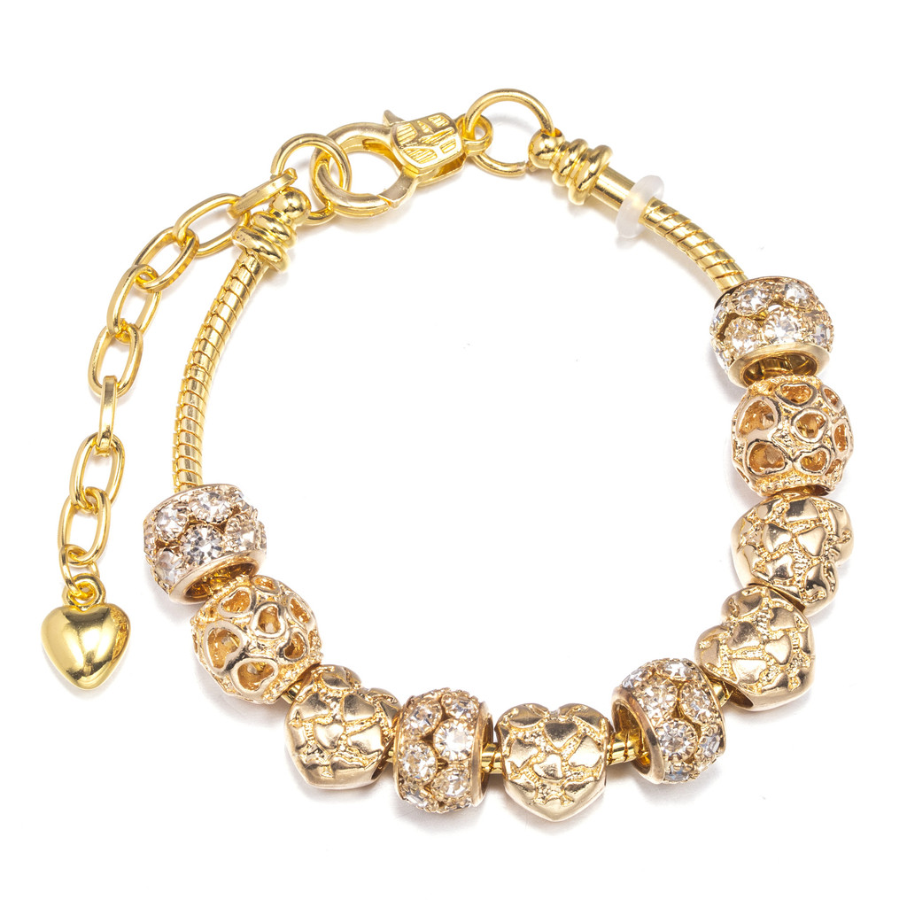 Hot Selling Bracelet DIY Alloy Large Hole Bead Bracelet Golden Fashion ...