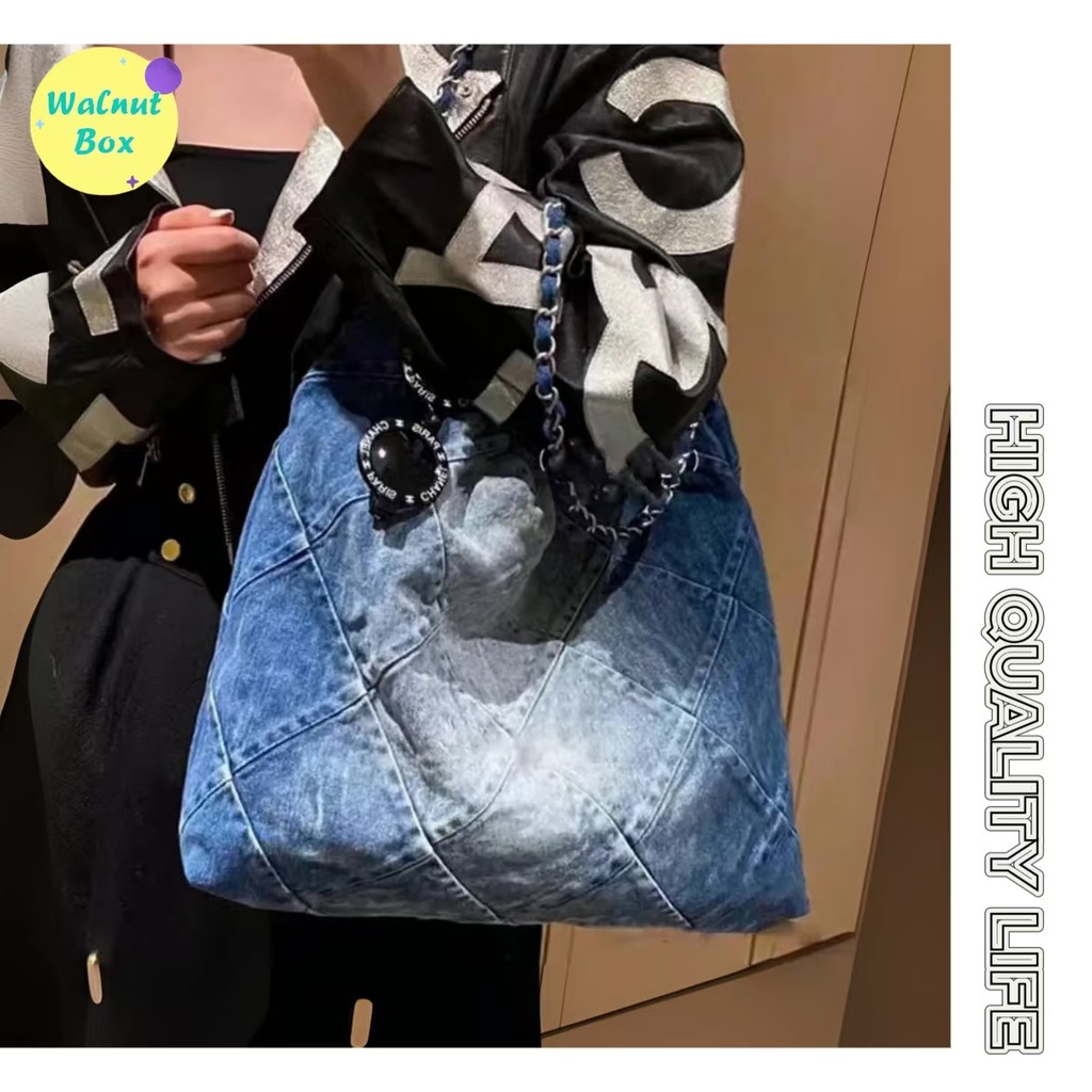 2024 New Style Large-Capacity Garbage Bag Denim Commuter Large Bag ...
