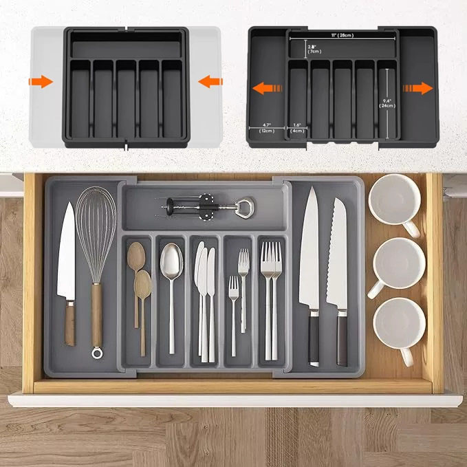 NEW Organization Kitchen Drawer Divider Tableware Storage Box for ...