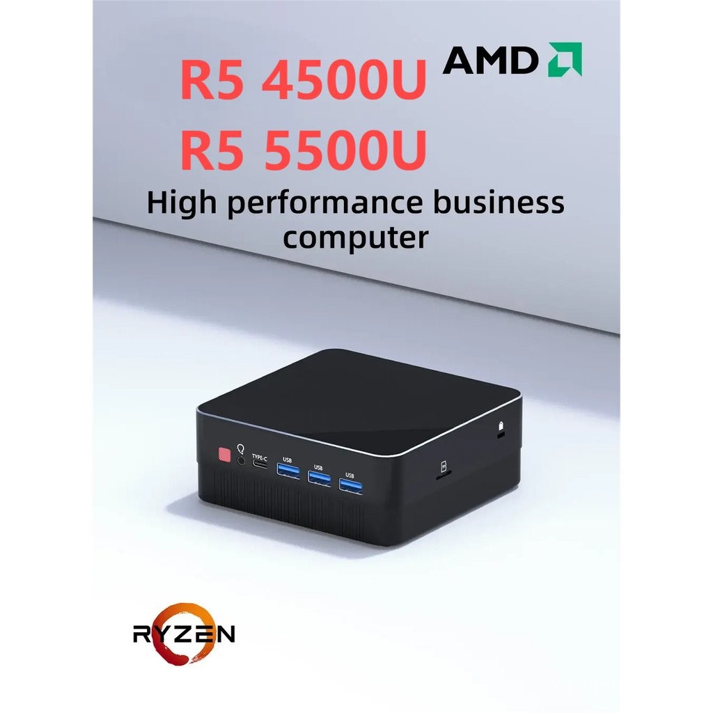 Four Display Mini PC AMD RYZEN 5 4500U 5500U Pocket Dual DP HD-MI LAN ...