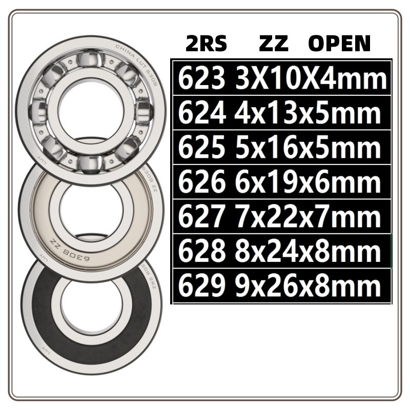 Ball Bearings 623 624 625 626 627 628 629 2RS/ZZ/Open Deep Groove Ball ...