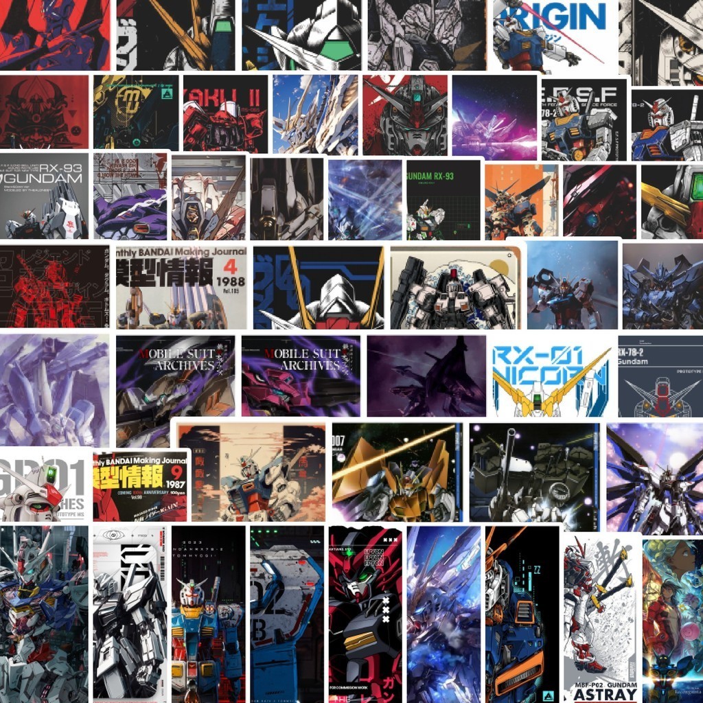 Cutting Pack Pack Stickers 100Pcs Anime Mobile Suit Gundam Stickers ...