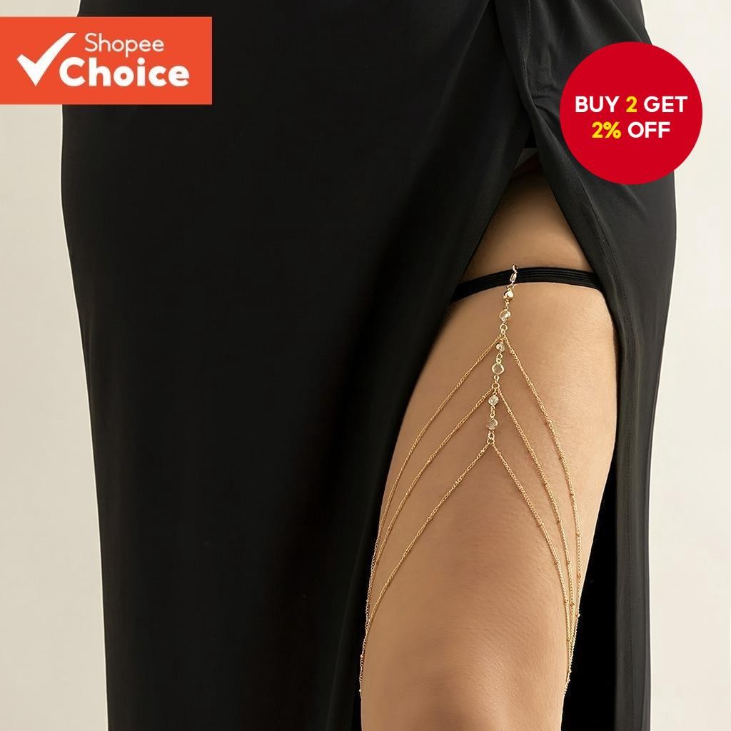 Sexy Cool Elastic Band with Layer ed Tassels Thigh Chains Body Decoration for Women Charms ...