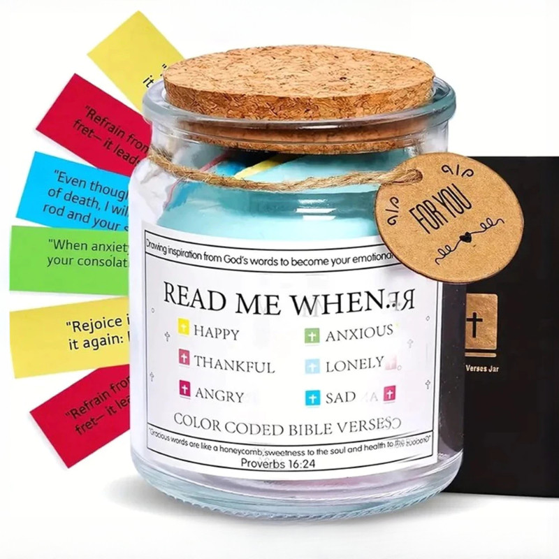 Bible Verse Jar Read Me When Colorful Bible Verses Glass Jars Holy Jar ...