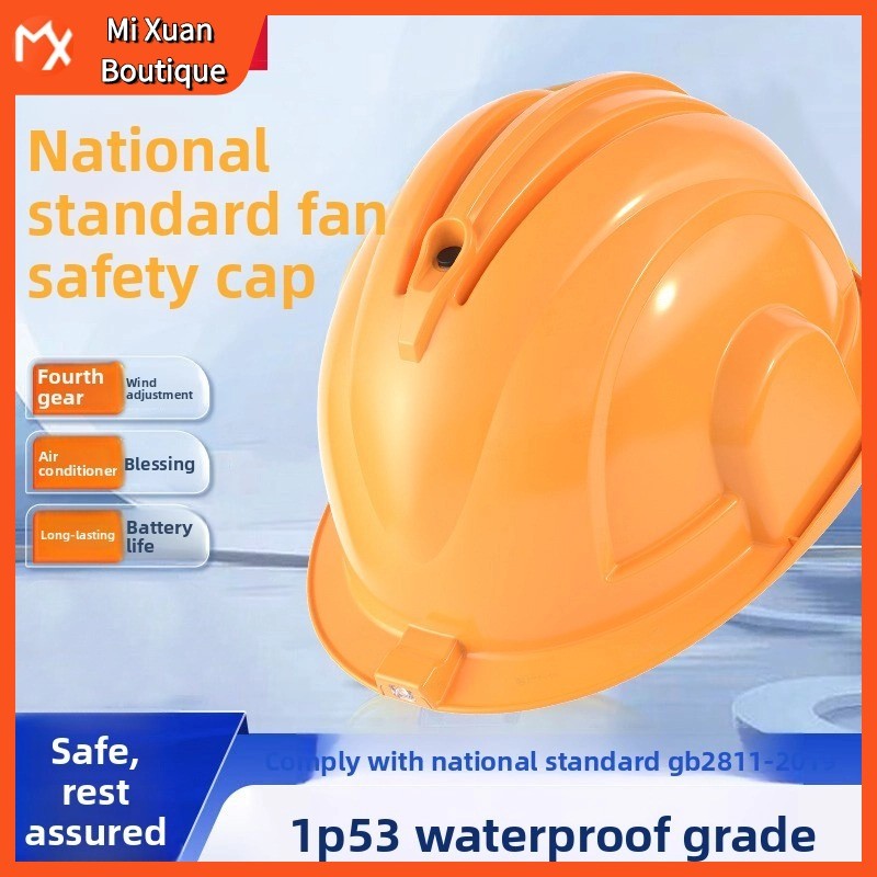 Turbo Four Fan Safety Helmet ABS Solar Safety Helmet with 4 Turbo Fans ...