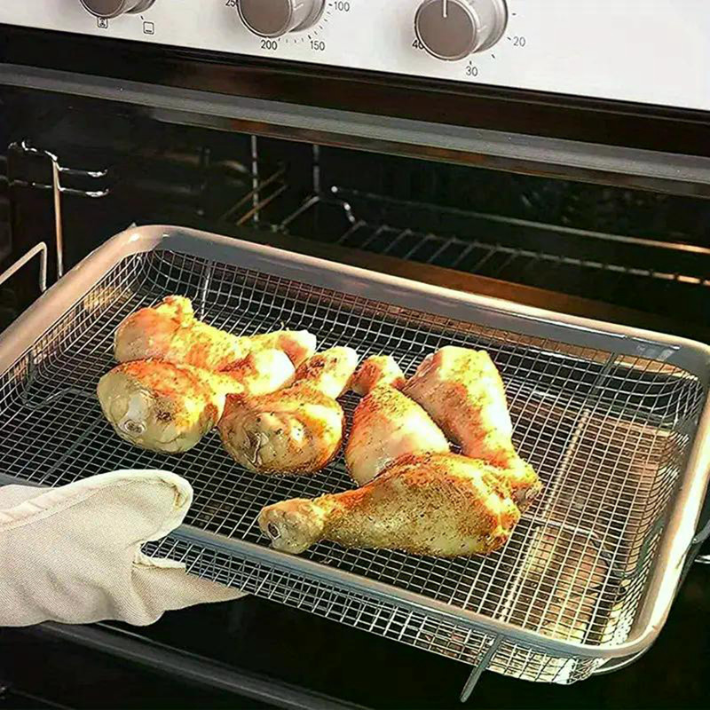 (Verdant) Kitchen Handle Collapsible Deep Frying Basket Square Strainer ...