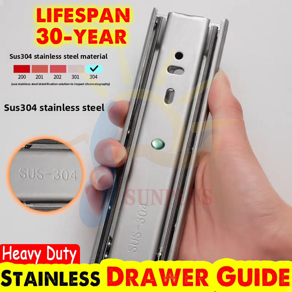 Stainless Steel Heavy Duty Drawer Guide | Full Extension Soft Close for ...