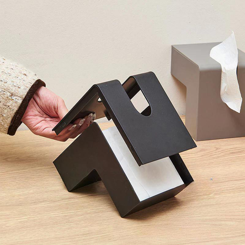 L-Shaped Tissue Box Holder Desktop Napkin Paper Storage Case Holder ...