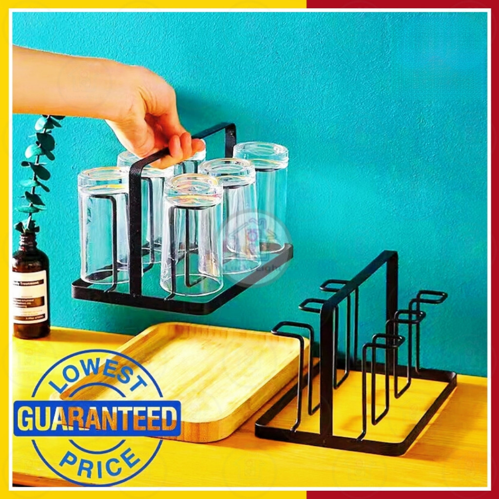 Kitchen Metal Utensils Cup Holder Stand Glass Mug Drinkware Drying Rack ...