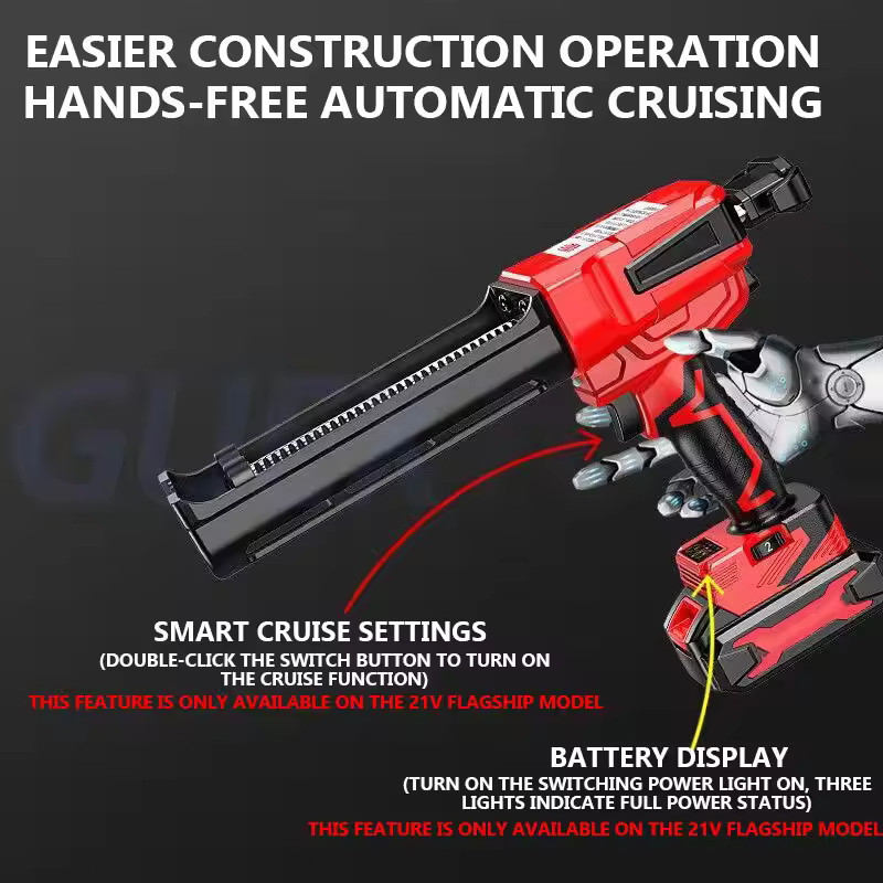 Electric Caulking Gun 6 Gear Adjustable Speed Cordless Electric ...