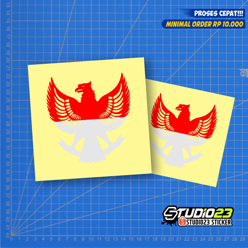 PUTIH MERAH Red And White Garuda Sticker Cutting Sticker | Shopee ...