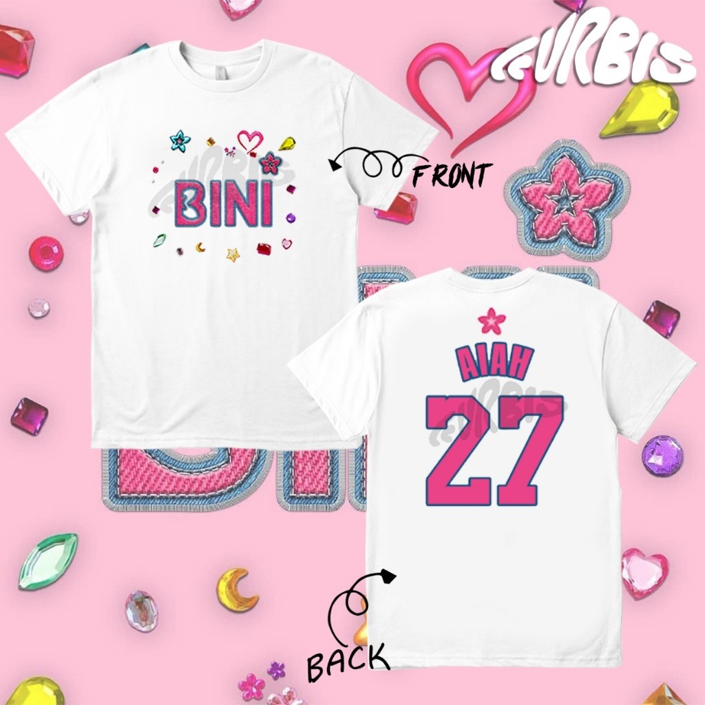 BINI JERSEY Shirt Cotton Oversized Men's Women's T-shirt(XXS-6XL)white ...