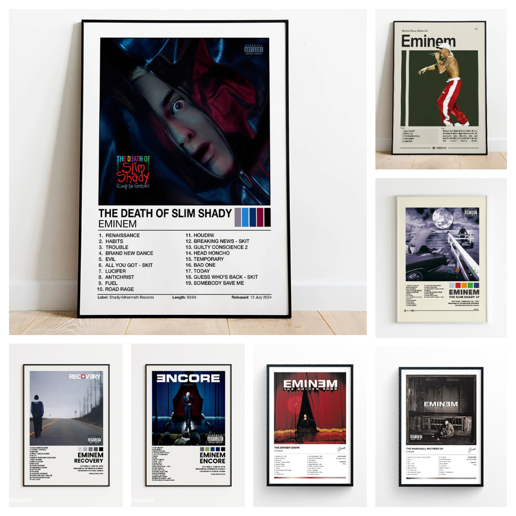 Eminem Album cover Canvas painting Minimalist Style Music Album Poster ...