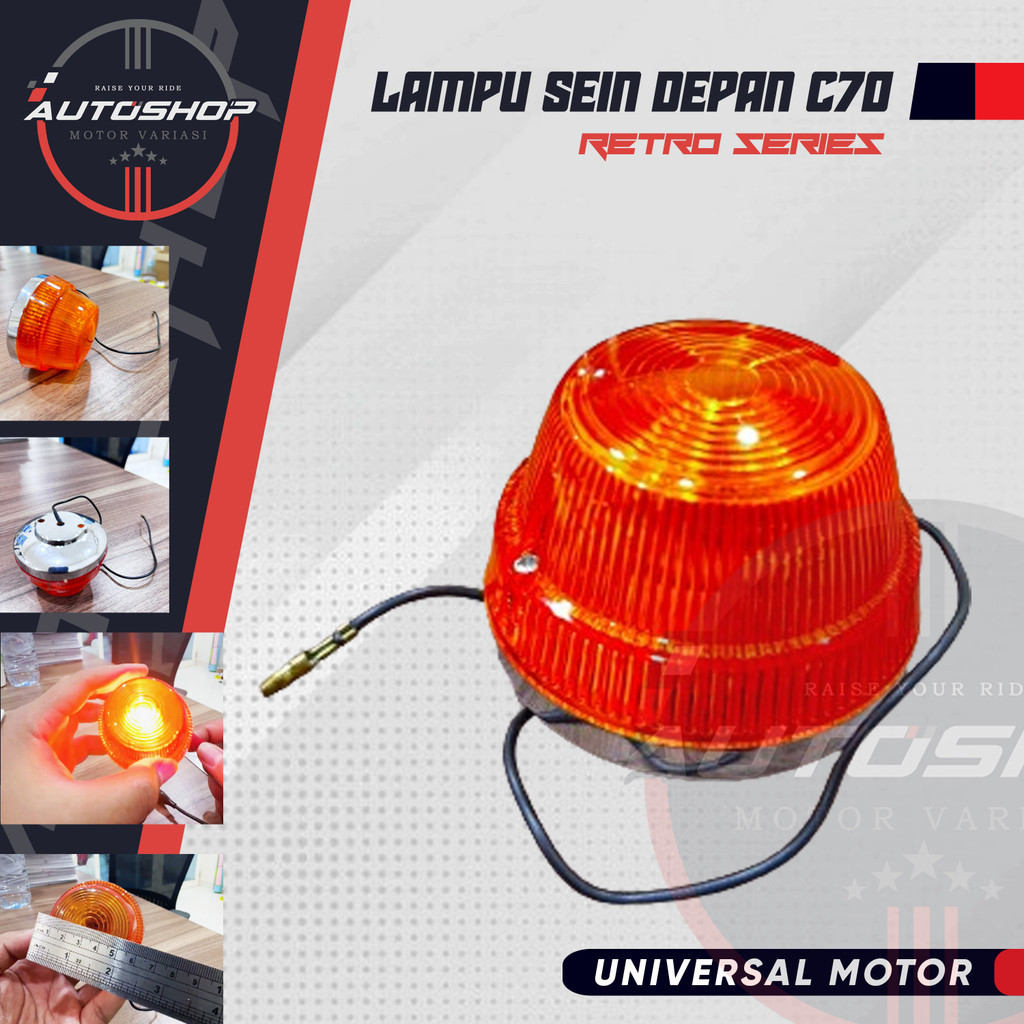 C70 Front Turn Signal Light Glass Model Sen Level Retro JAPSTYLE Yellow ...