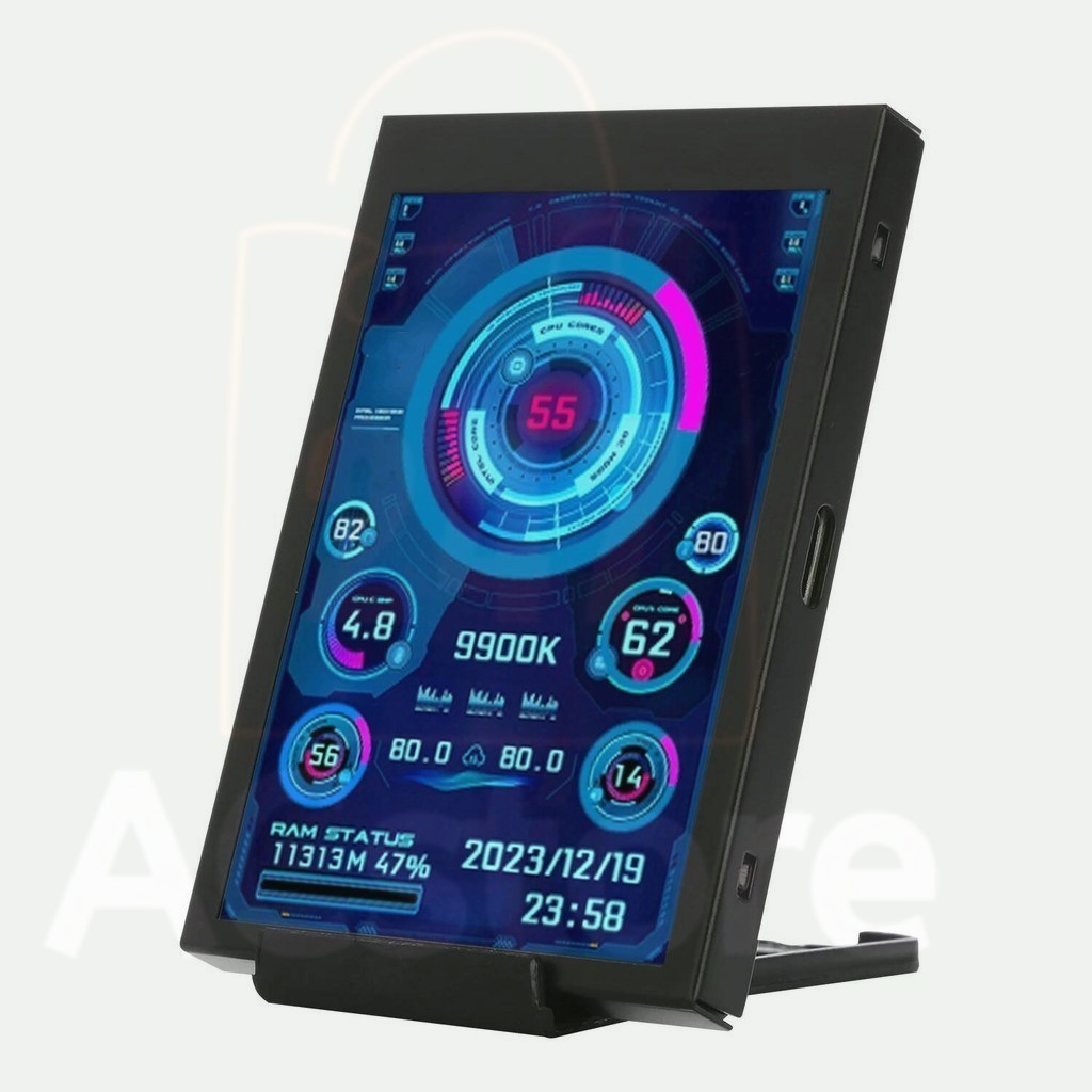 3.5 inch Ips Type-c secondary monitor for computer Cpu Gpu Ram HDD ...