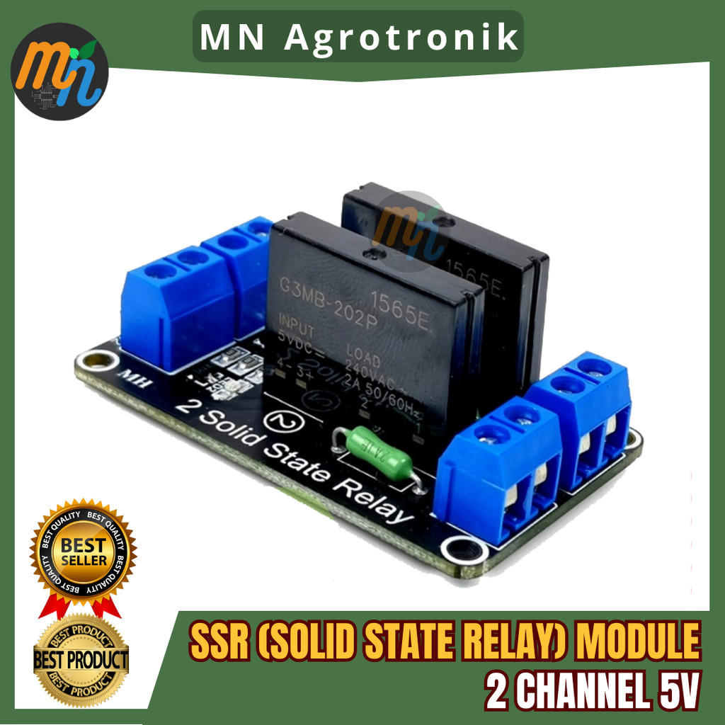 Ssr SOLID STATE RELAY MODULE 2 CHANNEL 5V DC FOR ARDUINO | Shopee ...