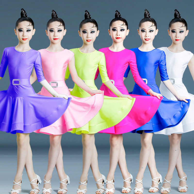 Girls Latin Dance Skirt Competition Clothes Spring Summer Children's ...