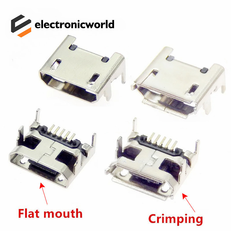 Micro 5pin USB Connector Female Port Jack Solder Plug DIP 4 Legs Phone ...