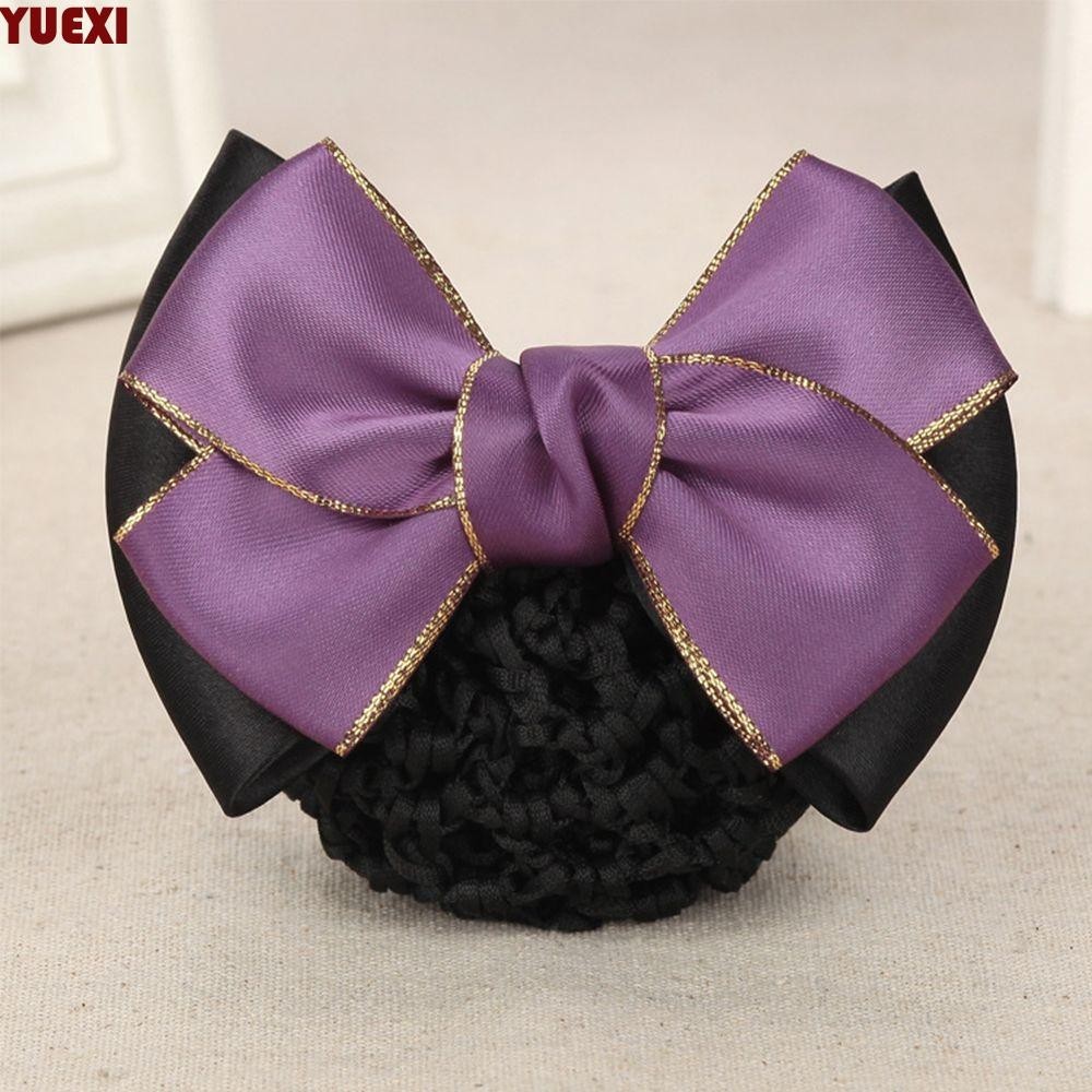 YUEXI Bow Hair Net Ladies Women Barrette Bownot Headwear Professional ...