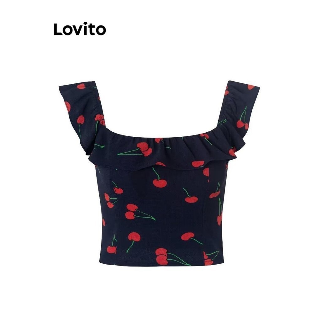 Lovito Women Casual 菜Fruit&Vegetable Fruit Tank Top LNM66186 | Shopee ...
