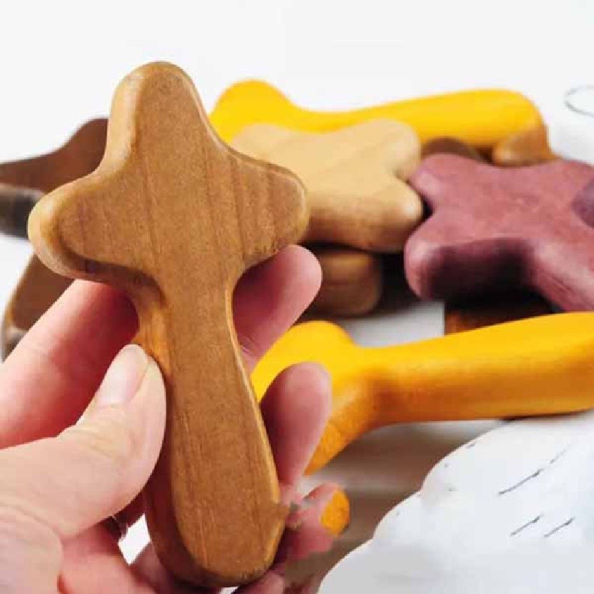 Mini Cross Handmade Praying Cross Pine Wood Material Christian Praying ...