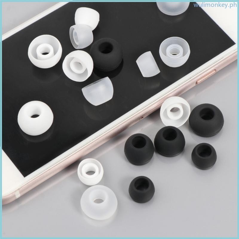 WU 12Pcs Silicone Buds Ear Tips S M L Sizes Earbuds Soft Rubber ...