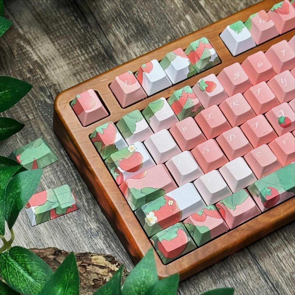 Strawberry Keycap Cherry/MOA Profile 120 Keys PBT Five-sided Dye ...