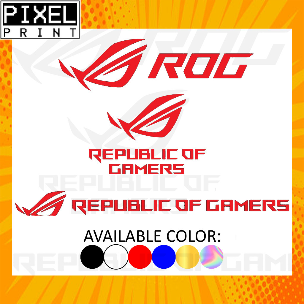 ROG Republic of Gamers Logo Laptop Desktop PC Sticker For Car Stickers ...