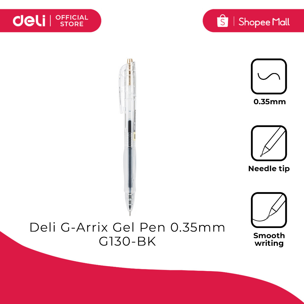 Deli G130-BK G-Arrix Gel Pen 0.35mm | Shopee Philippines