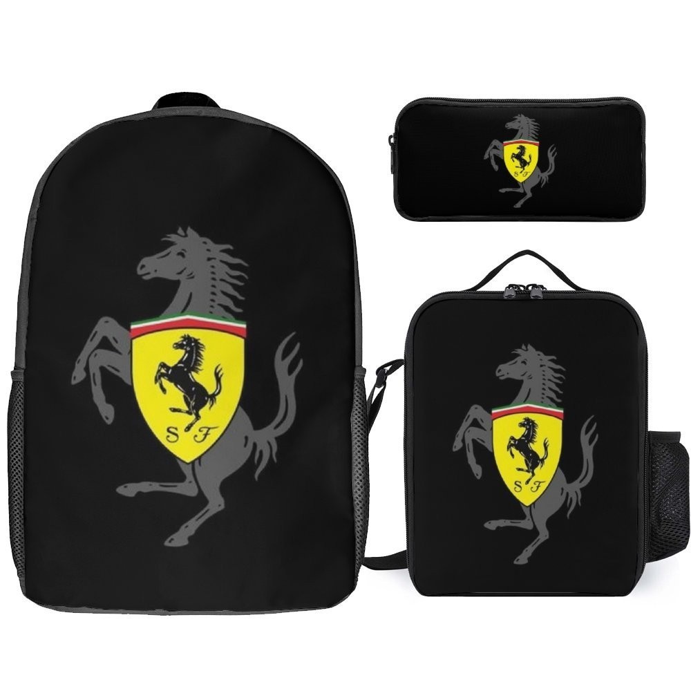 Ferrari 3 in 1 Backpack Cute Schoolbag Cartoon Back Pack Lightweight ...