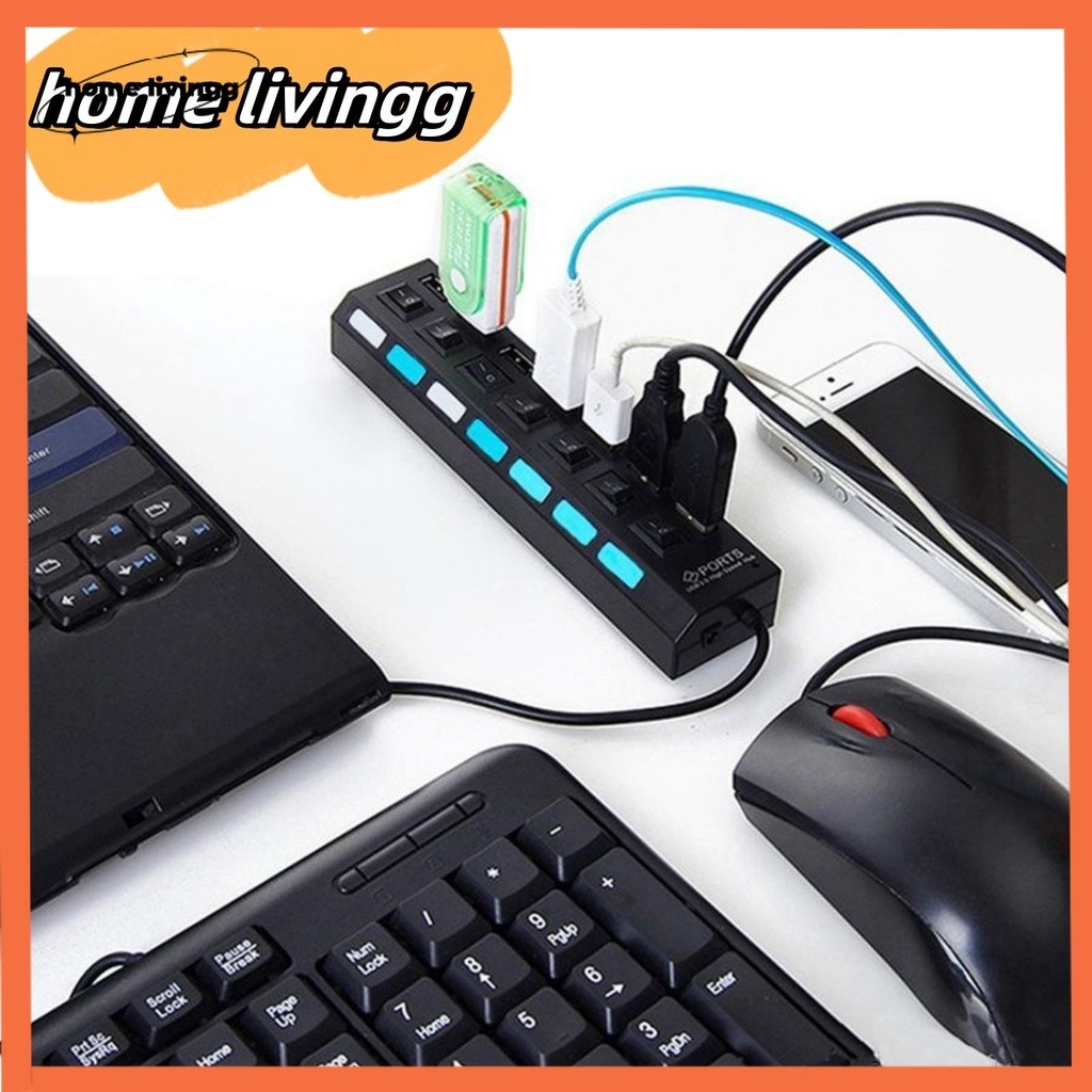 Multi Port USB Hub USB Adapter 2.0 USB Socket Hub Splitter For Laptop ...