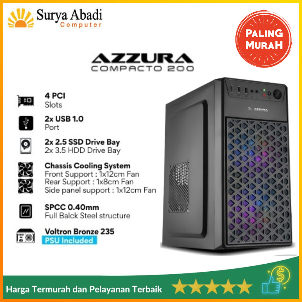 Pc Case Alcatroz Buttonscarves Compacto 200 m-Atx with PSU Voltron ...