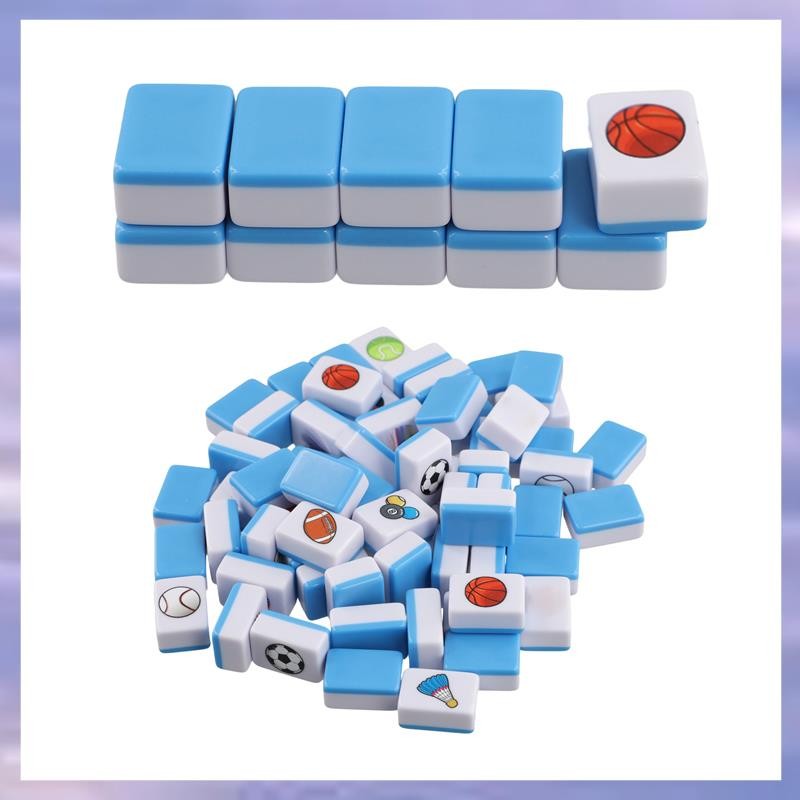 (V L A O)64Pcs Mahjong Blocks Mahjong Tile Game with Pattern of Flag ...
