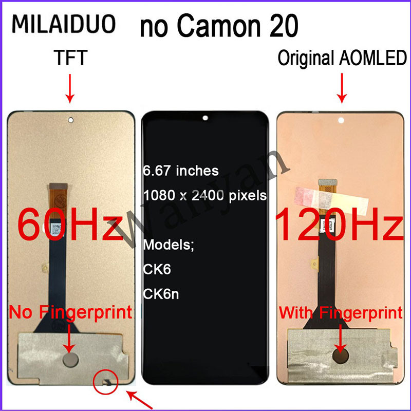 Original /TFT Tecno Camon 20/ Camon 20 Pro / Camon 20 Pro 5G/ Camon 20 Primer LCD Display Touch ...