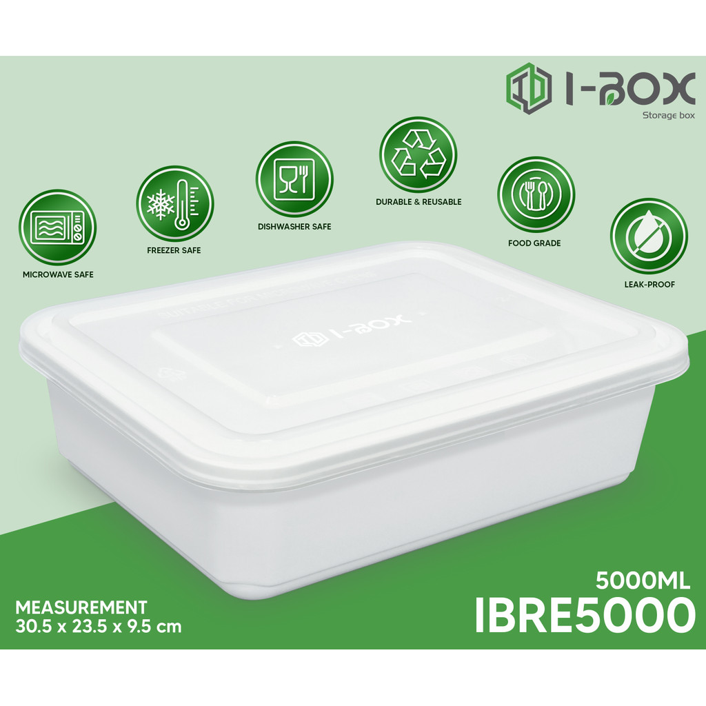 【iBOX】5PCS Microwavable Food Containers Party Food Tray | Rectangle ...