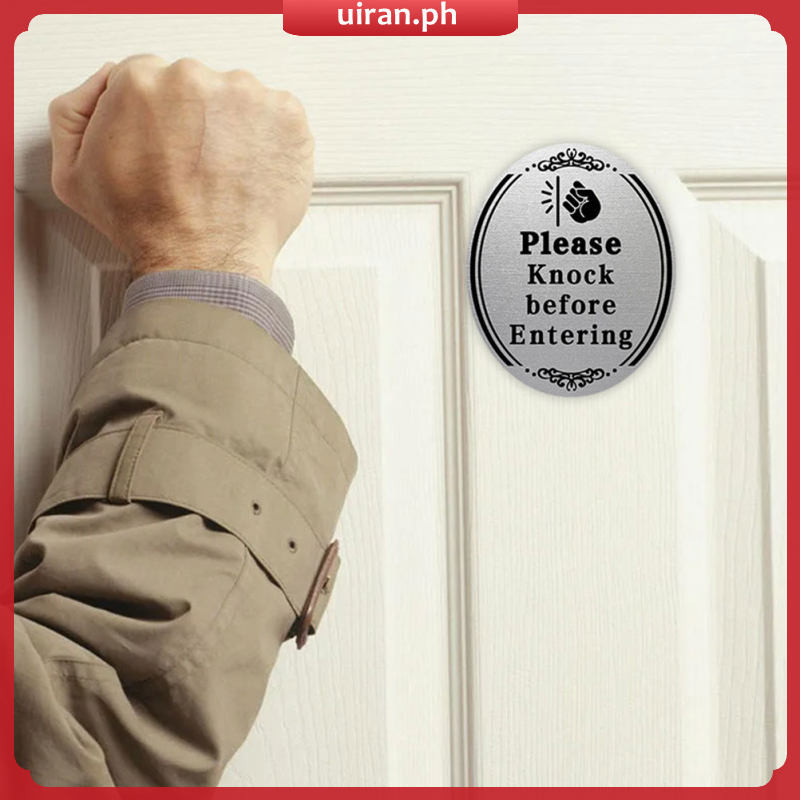 Door Hook Please Knock First Sticker Nail Stickers Doorbell before You ...