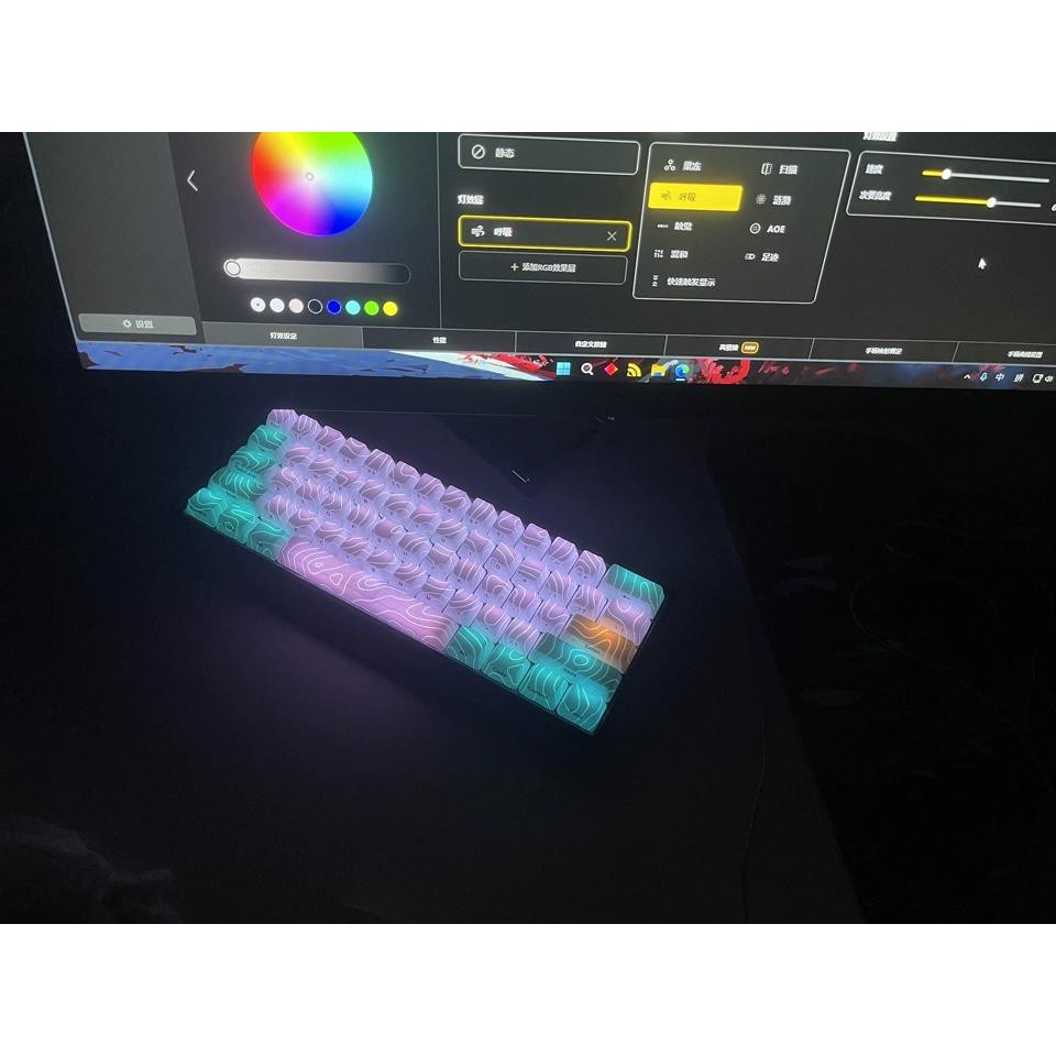 Contour 2.0 LED Translucent Keycap OEM Profile 61/118 Keys PBT Letter ...