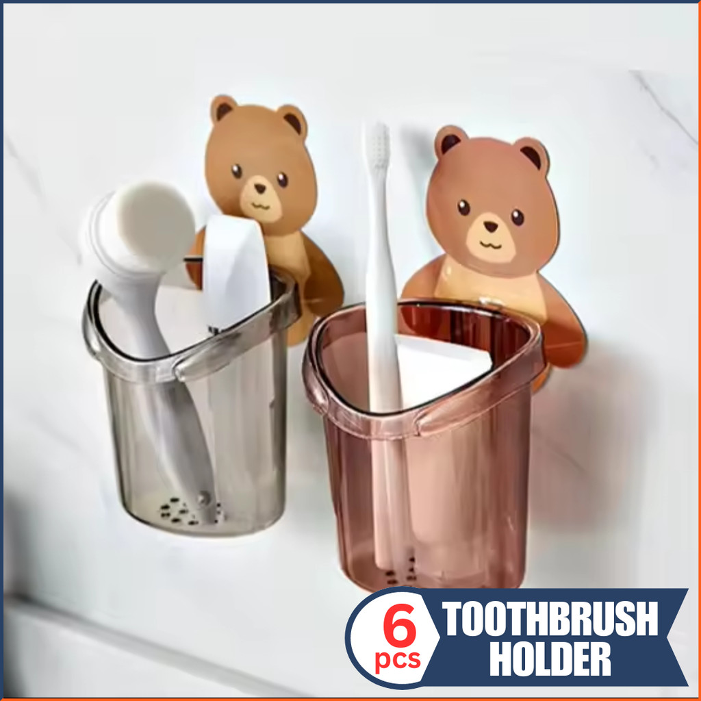 PinoyMart Adorable Bear Toothbrush Holder – Toothpaste and Shaver Rack ...