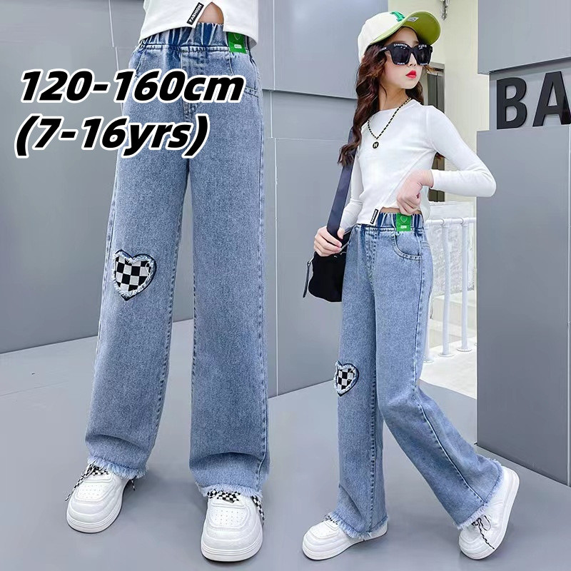 New Pants for Kids Girl Jeans for Kids Girl Skinny Heart Design Maong ...