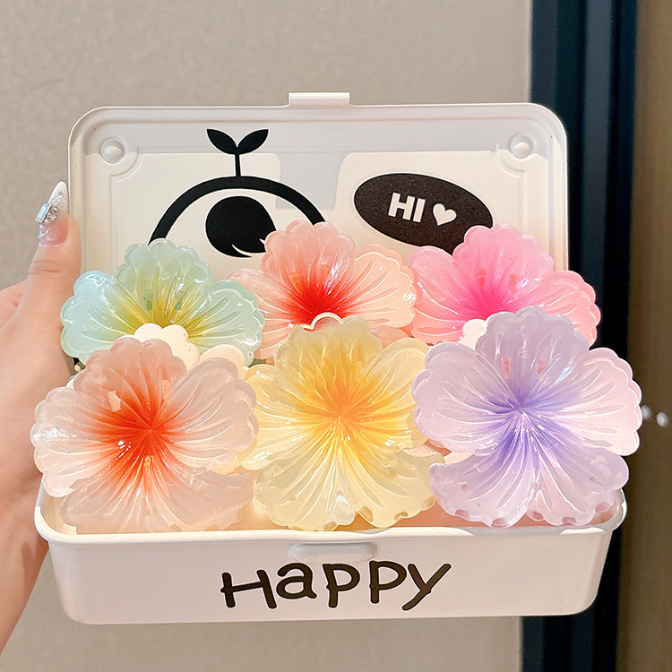 Plumeria Flower Hair Clamp for Woman Hair Clip Colorful Grips Clips ...