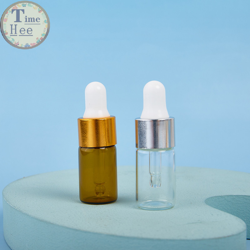 TIMEHEE 10pcs 3ml Clear Mini Glass Dropper Bottles Small Empty Glass ...