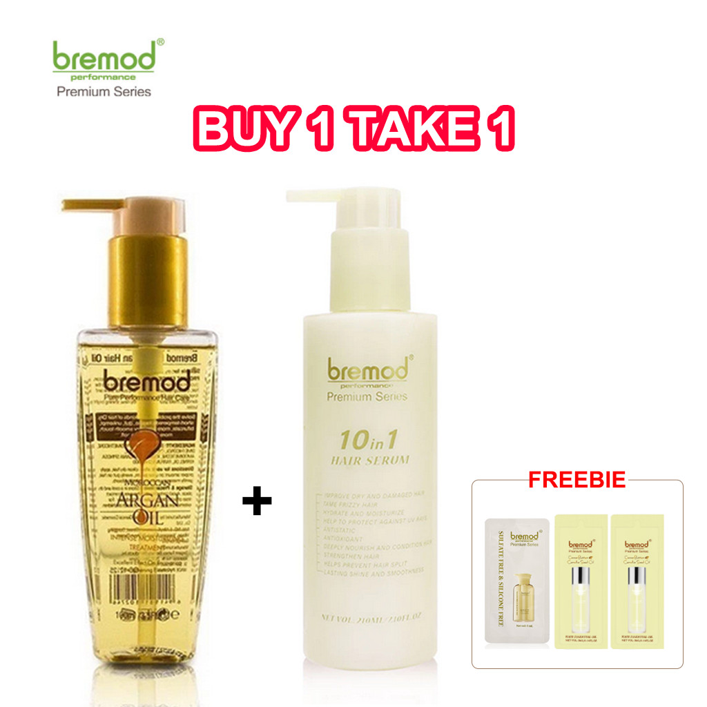 Bremod Premium 10 in 1 Hair Serum & Moroccan Argan Oil Smooth Glossy ...
