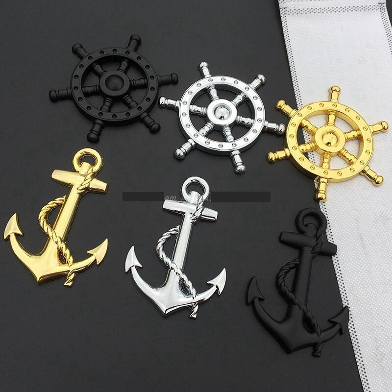Front grille logo Rudder emblem Boat anchor sign with bolts Pirate ship ...